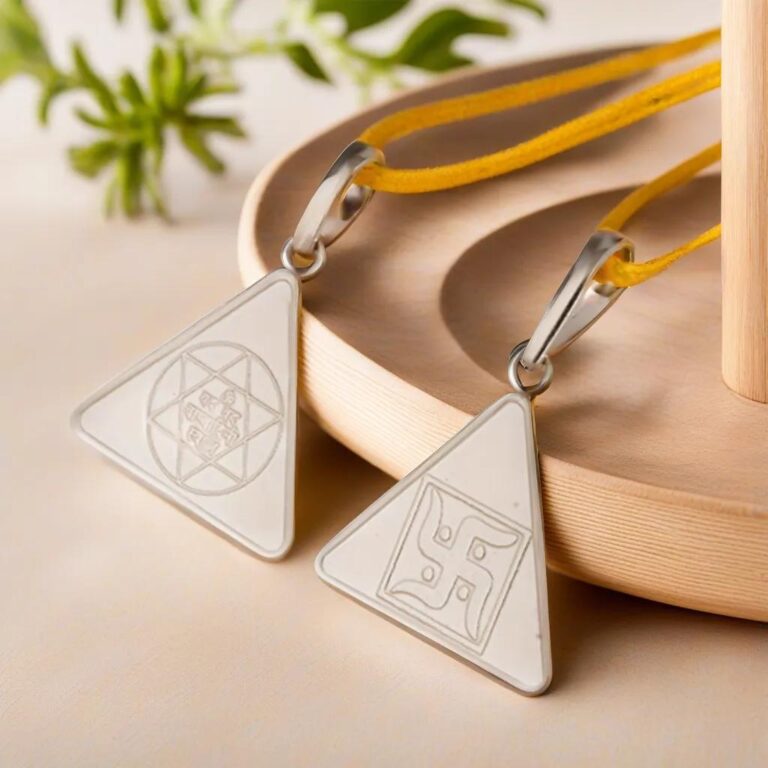 Maa Saraswati Yantra Silver Locket - For Wisdom and Learning Buy Now