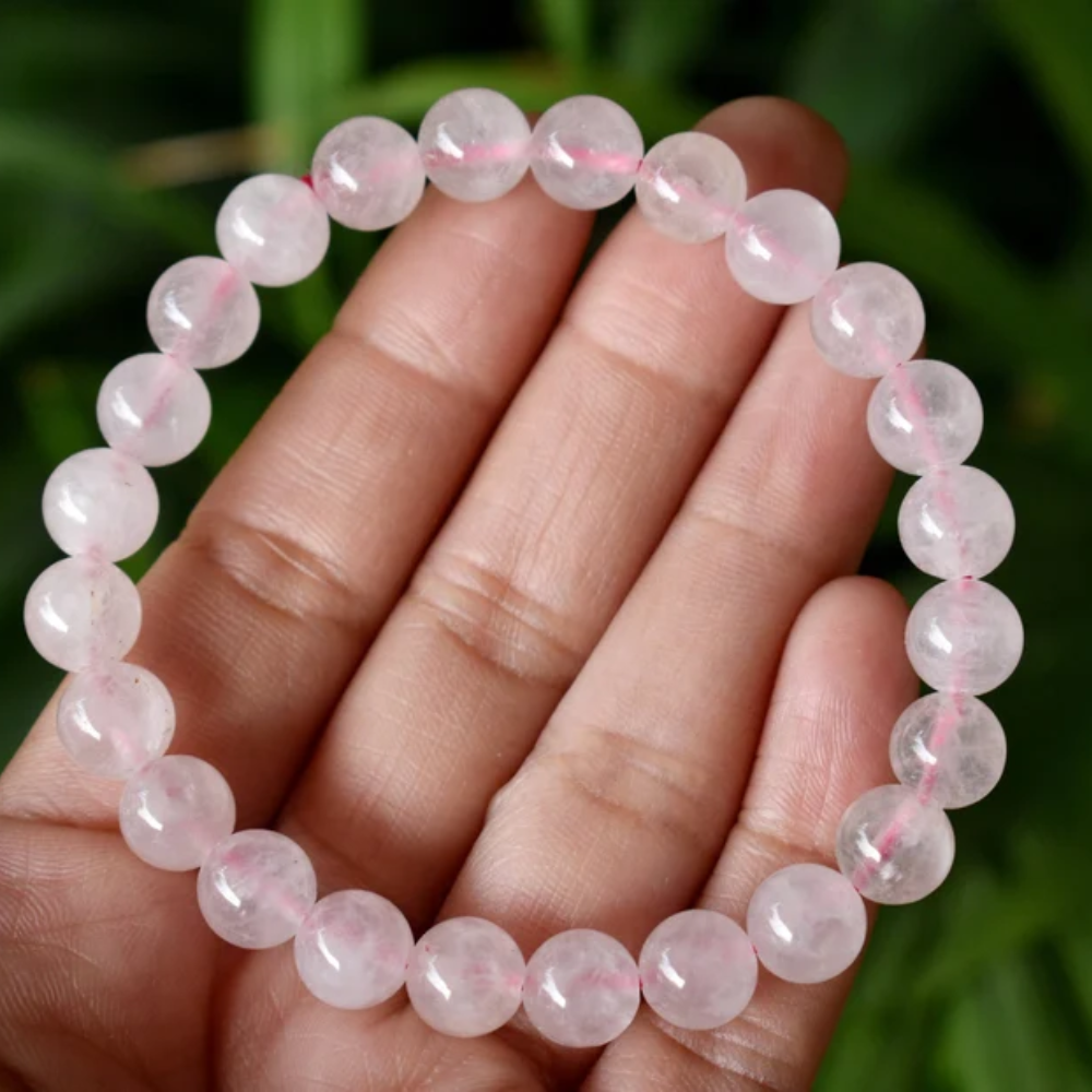 Rose Quartz Bracelet. for Women and Men Both. Size 8 MM - Trishakti ...