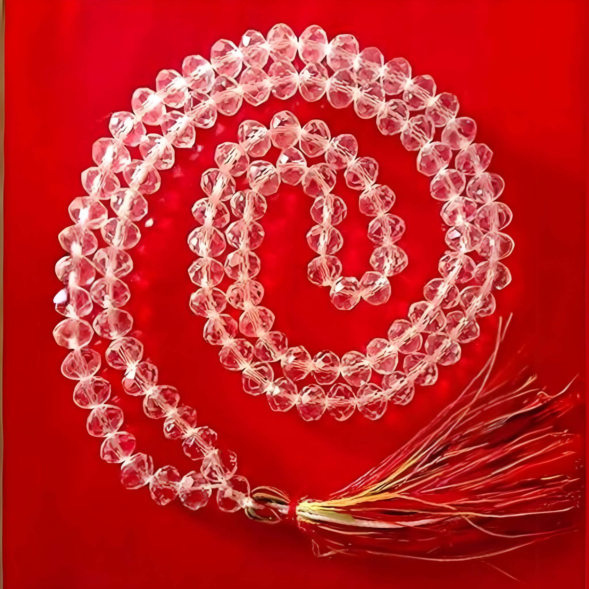 Diamond Cut Clear Quartz Japa Mala - Trishakti Products
