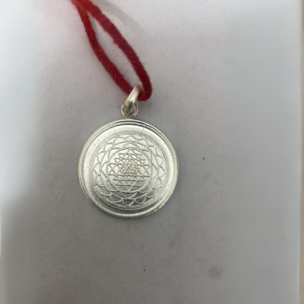 Shree Yantra Sliver Locket (With Thread) - Trishakti Products