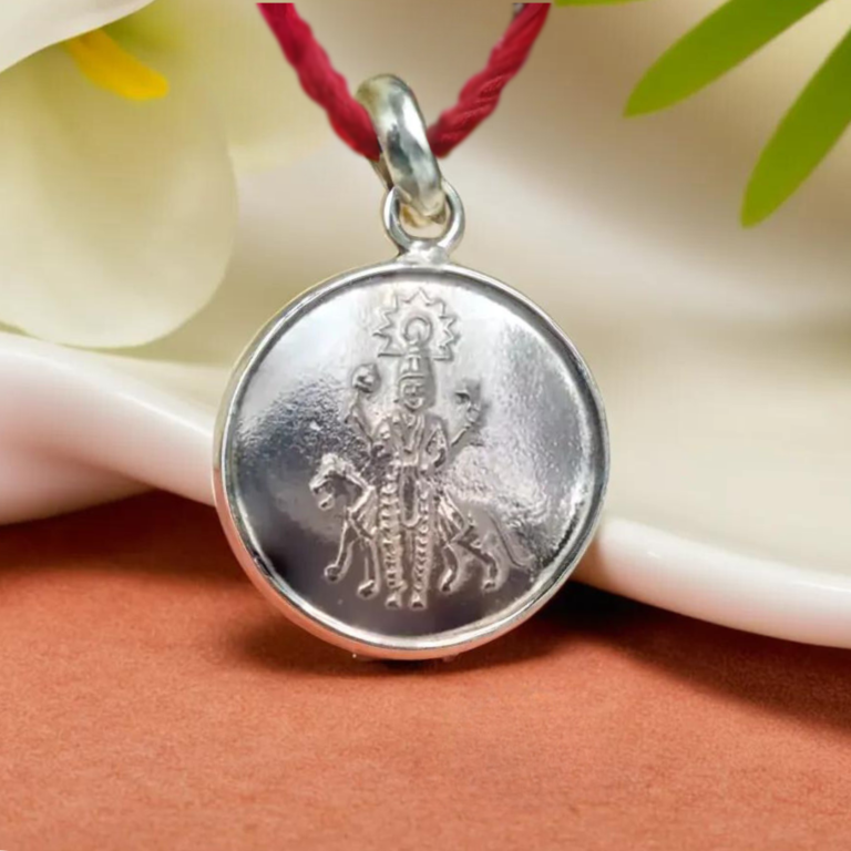 Shri Rahu Yantra Silver Locket (With Thread) - Trishakti Products