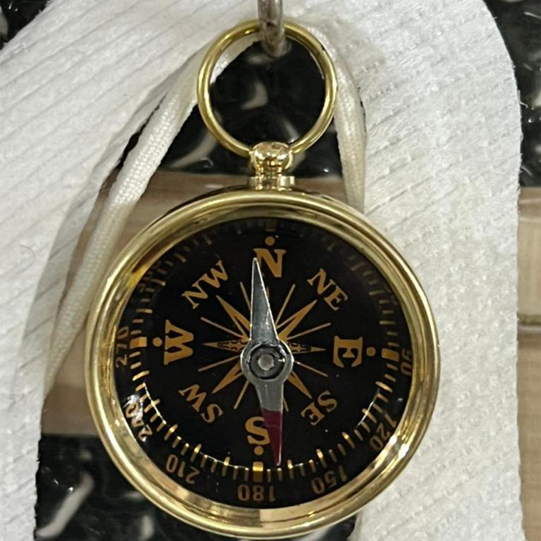 Keychain Magnetic Directional Brass Compass - Trishakti Products