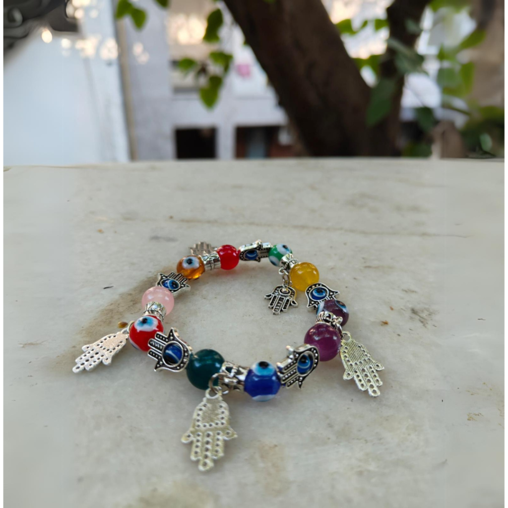 Evil Eye with Seven Chakras Bracelet with Charms
