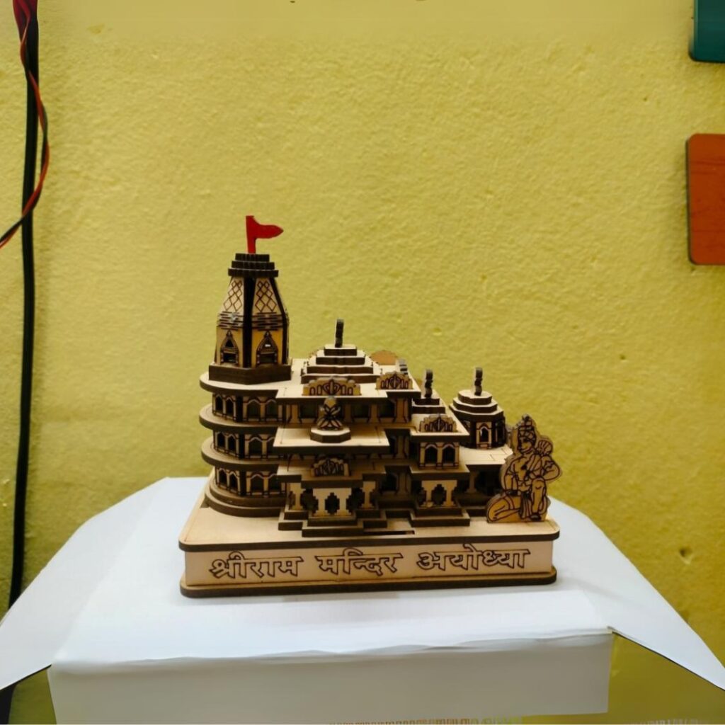 Shri Ram Mandir Ayodhya Statue (Wooden) - Trishakti Products